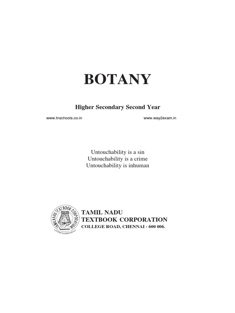 Botany: Higher Secondary Second Year | PDF | Taxonomy (Biology) | Species