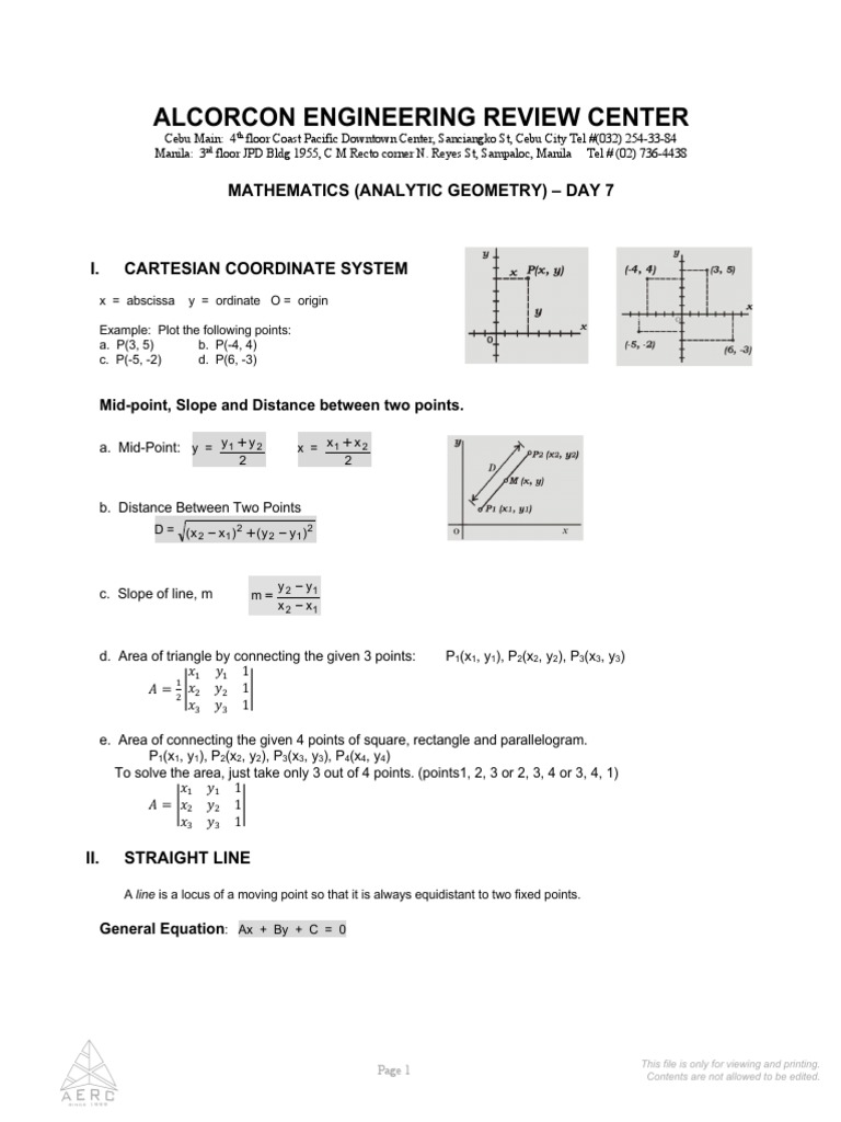 Alcorcon Engineering Review: Math Focus | PDF | Manifold | Geometric Shapes