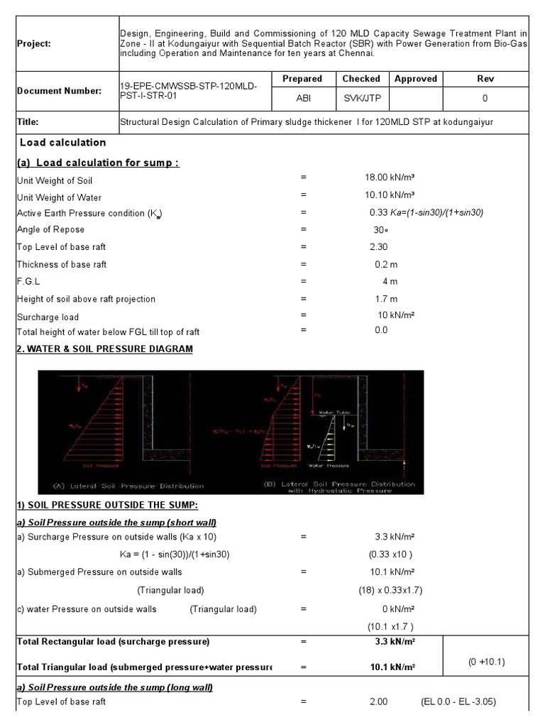 8a Sump Load Calculation | PDF | Sewage | Sewage Treatment