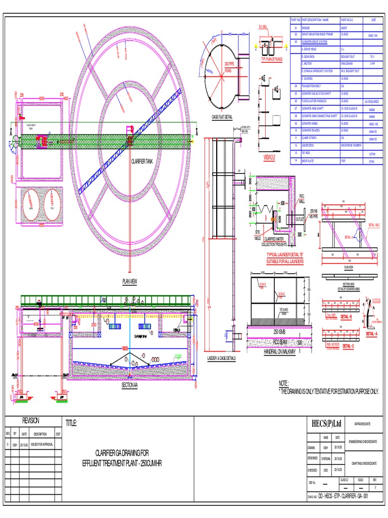 Clarifier Tank Design and Details | PDF | Manufactured Goods | Mechanical Engineering