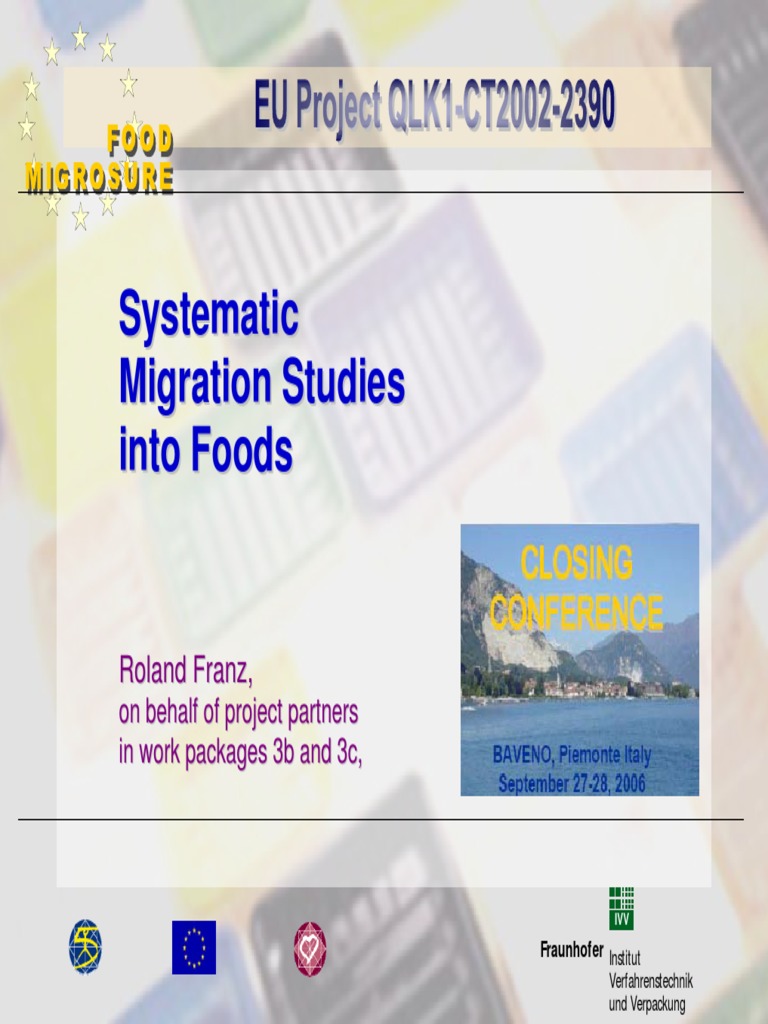Systematic Migration Studies Into Foods | PDF | Chemical Kinetics ...