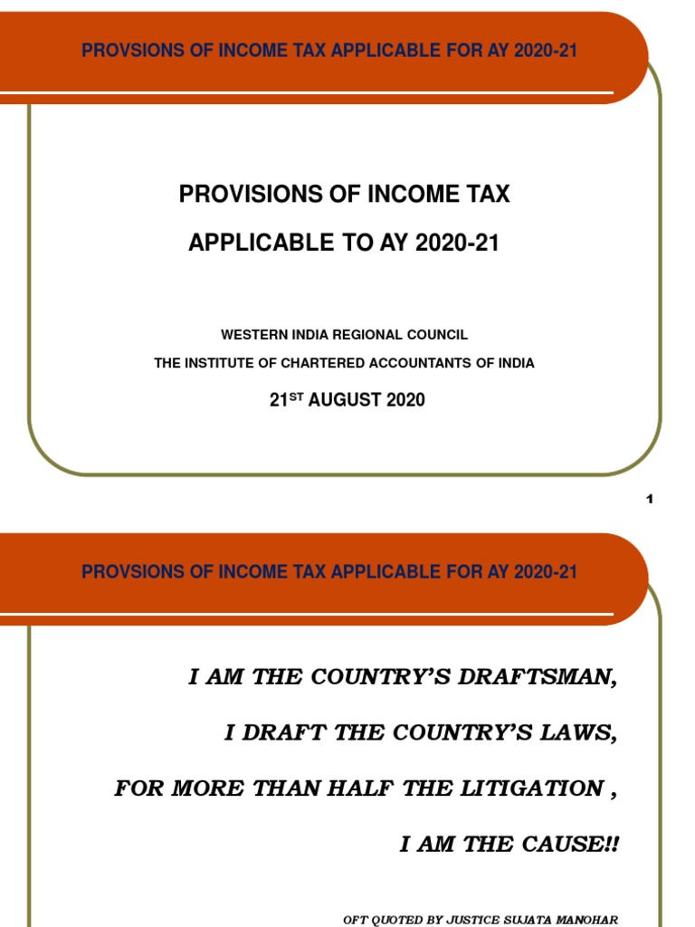 Income Tax Provisions For FY 2019-20 | PDF | Tax Deduction | Expense