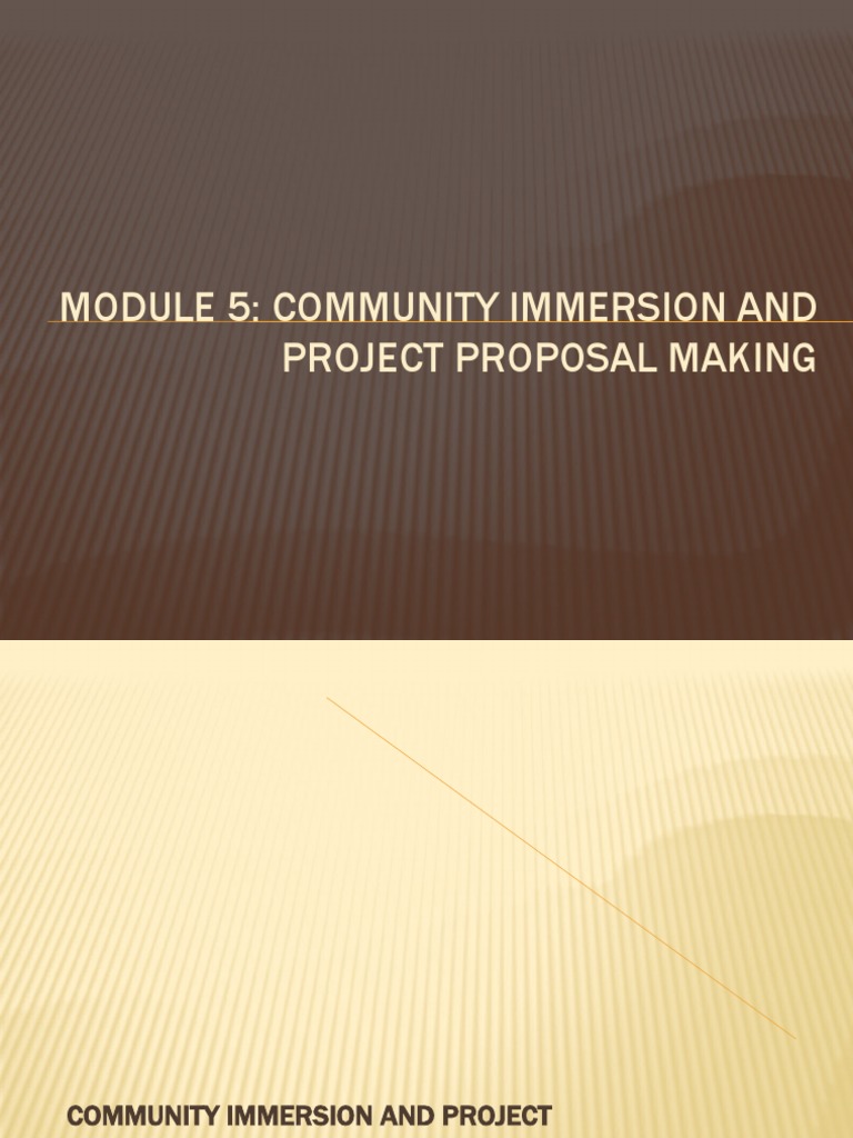 Community Immersion Project Proposal Guide | PDF | Community | Applied ...