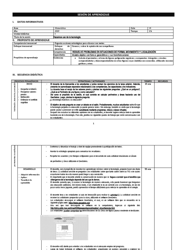 Formato Sesion de Aprendizaje Secundaria | PDF | Maestros | Polígono Formato Sesion de Aprendizaje Secundaria | PDF | Maestros | Polígono