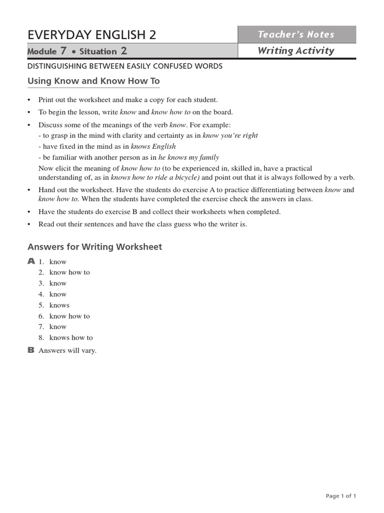 Everyday2 M7 S2 Teacher Writing PDF | PDF | Career & Growth