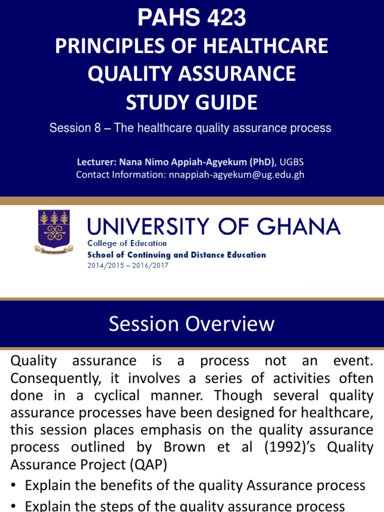 Session Slides 8 - The Healthcare Quality Assurance Process PDF | PDF ...