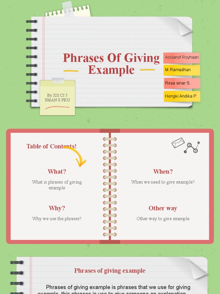 Phrases of Giving Example | PDF | Communication | Epistemology