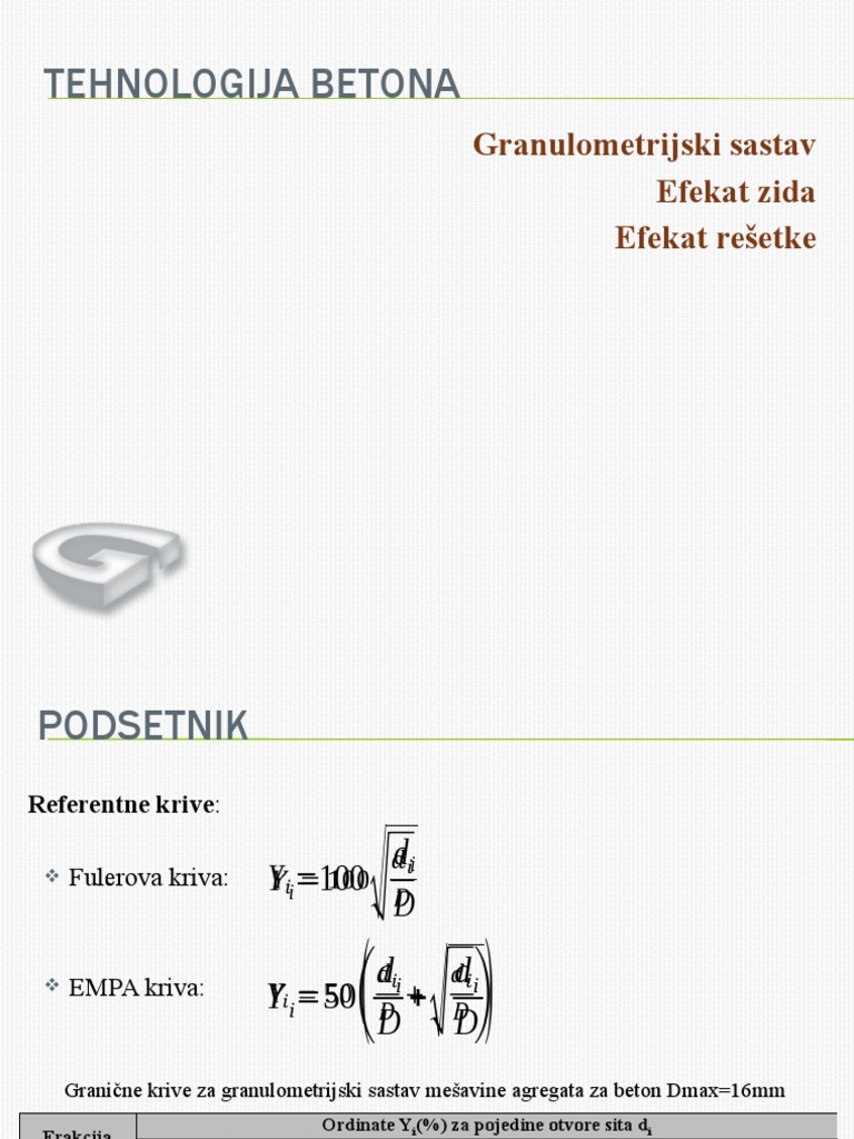 Tehnologija Betona - Granulometriski Sastav | PDF