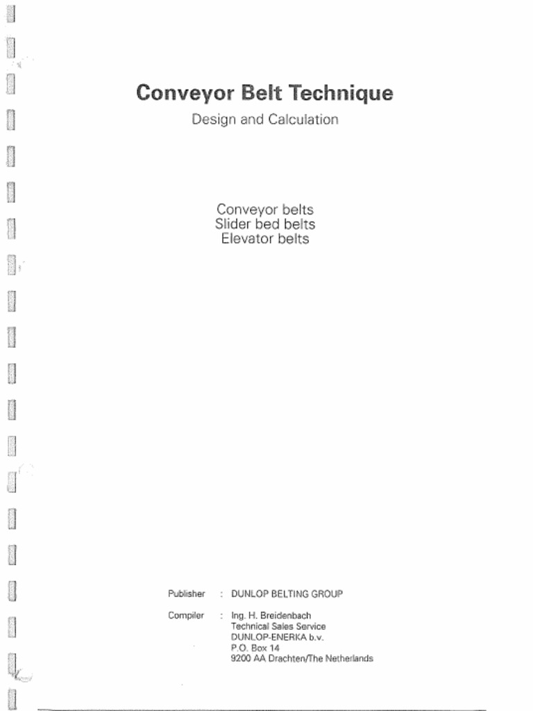 Belt Conveyor Technique DUNLOP PDF | PDF