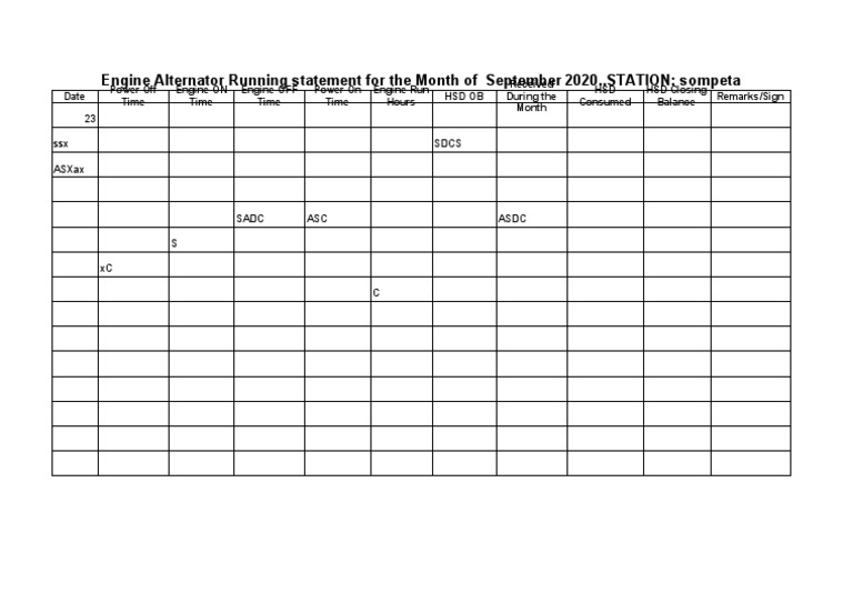 Engine Alternator Running Statement | PDF