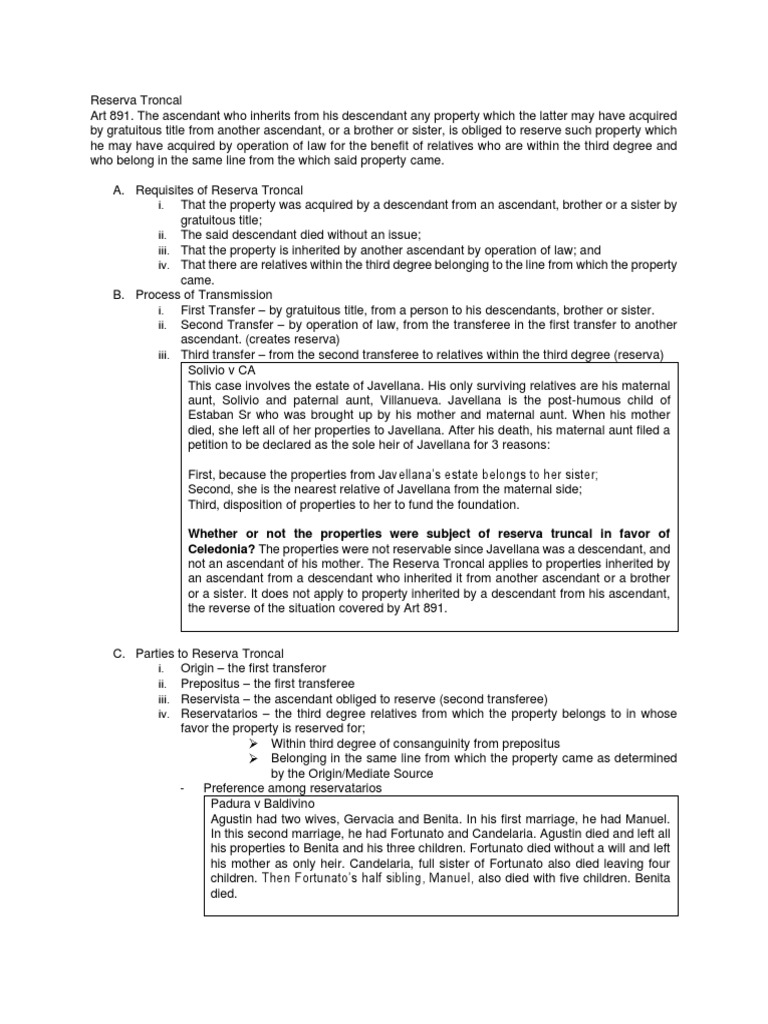 Reserva Troncal | PDF | Title (Property) | Inheritance