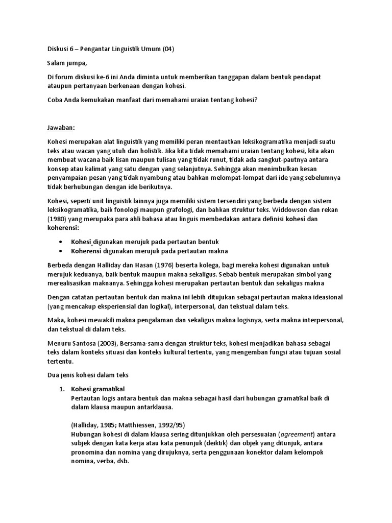 Disk 6 Kohesi Leksikal | PDF