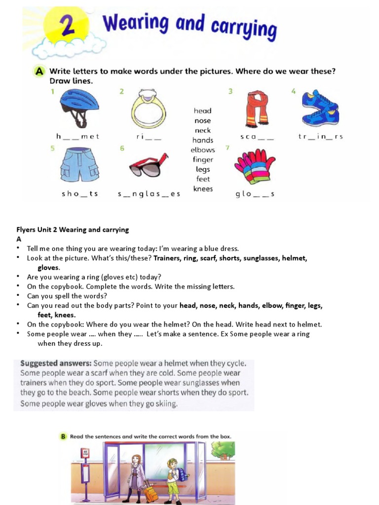 Lesson Plan Wearing and Carrying | PDF