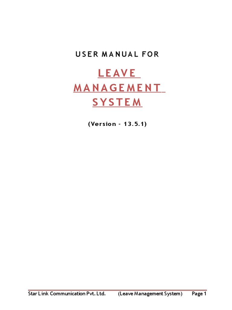 Leave Management System: User Manualfor | PDF | Superuser | Login