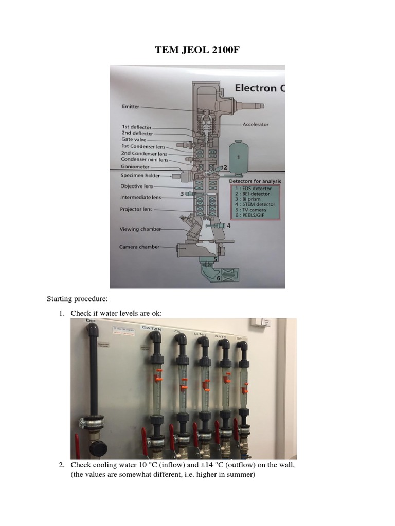 Tem Jeol 2100f Start Manual 01 Pdf Transmission Electron Microscopy