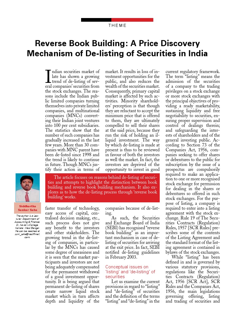 Reverse Book Building in India | PDF | Stocks | Securities (Finance)