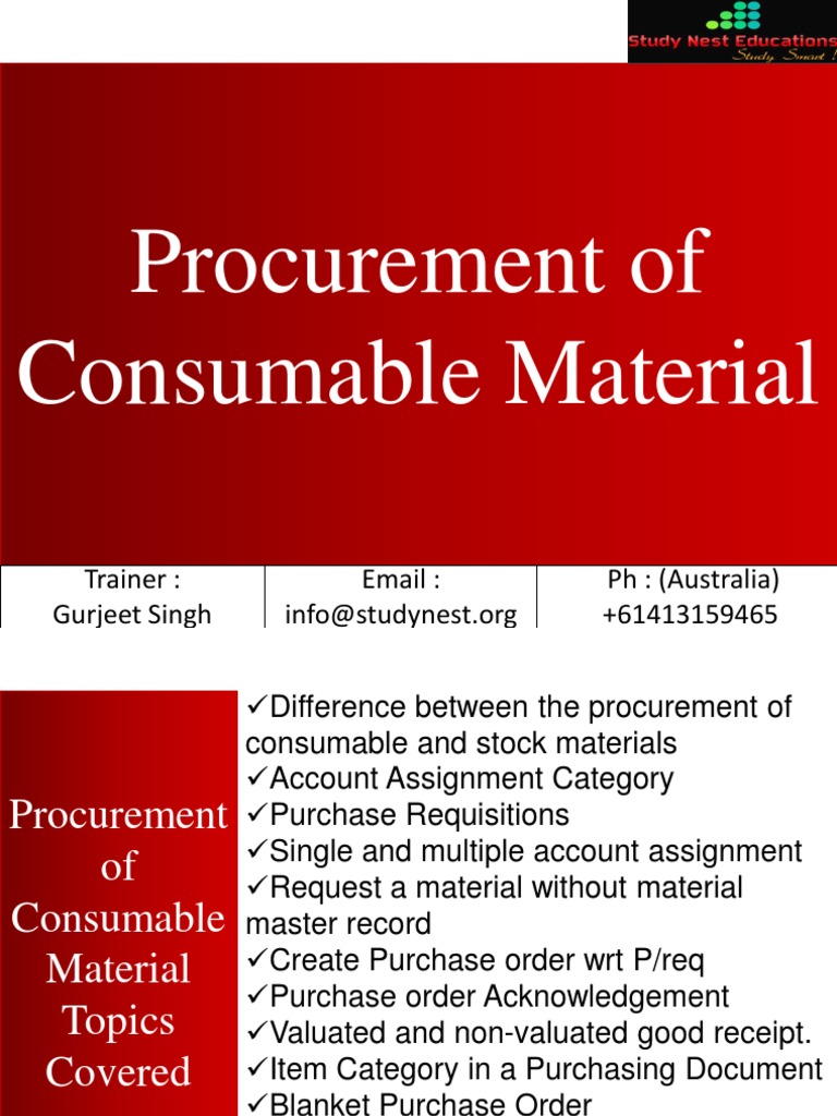 Consumable Material Procurement Guide | PDF | Receipt | Computing