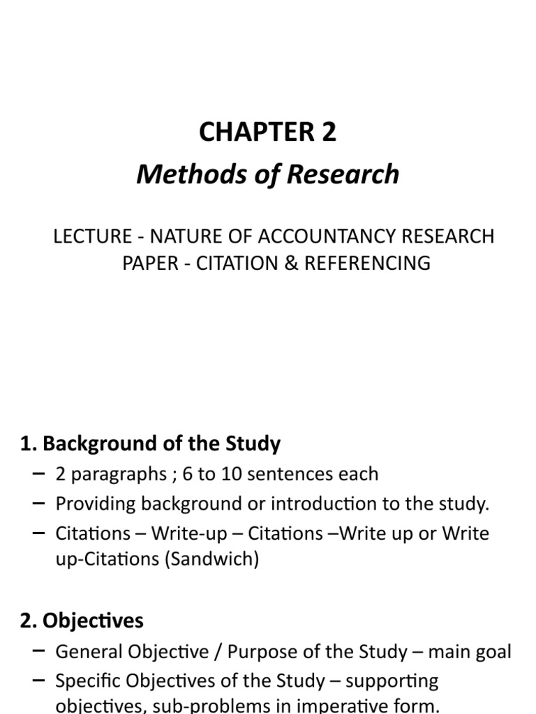 CH2 - Methods of Research | PDF | Citation | Accounting