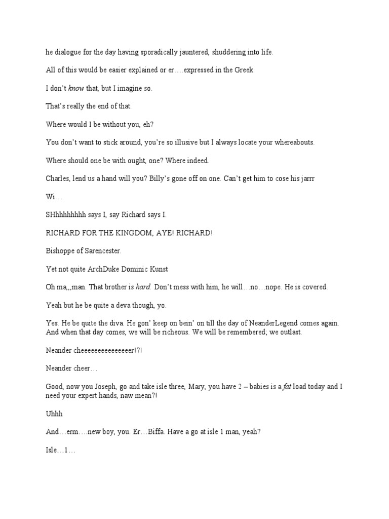 Random Script Dialogue - Nov 2020 | PDF