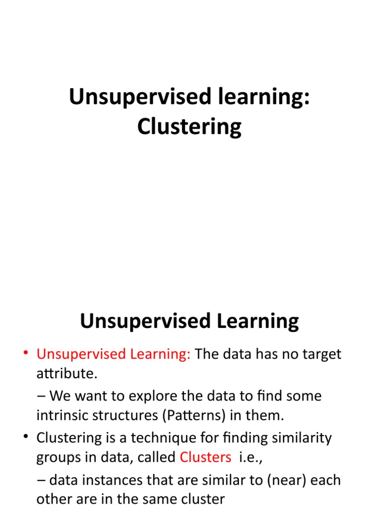 Unsupervised Learning: Clustering Techniques | PDF | Cluster Analysis ...