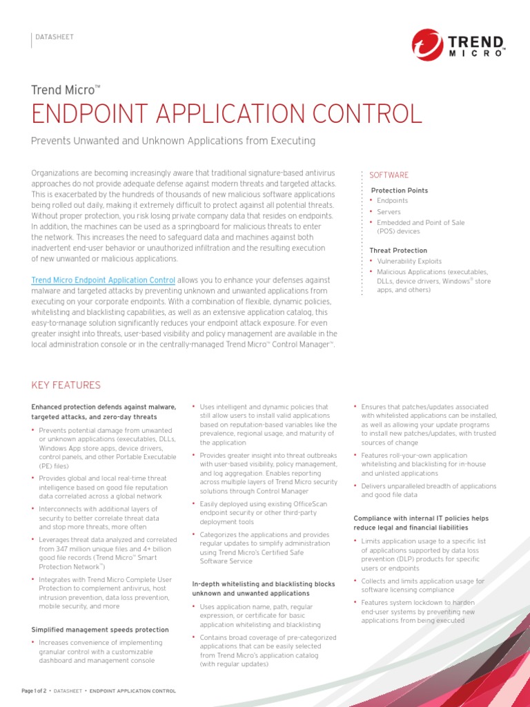 Endpoint Application Control: Trend Micro | PDF