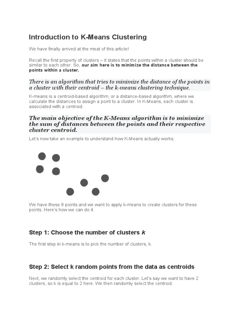 Introduction To Kmeans | PDF | Cluster Analysis | Statistical ...