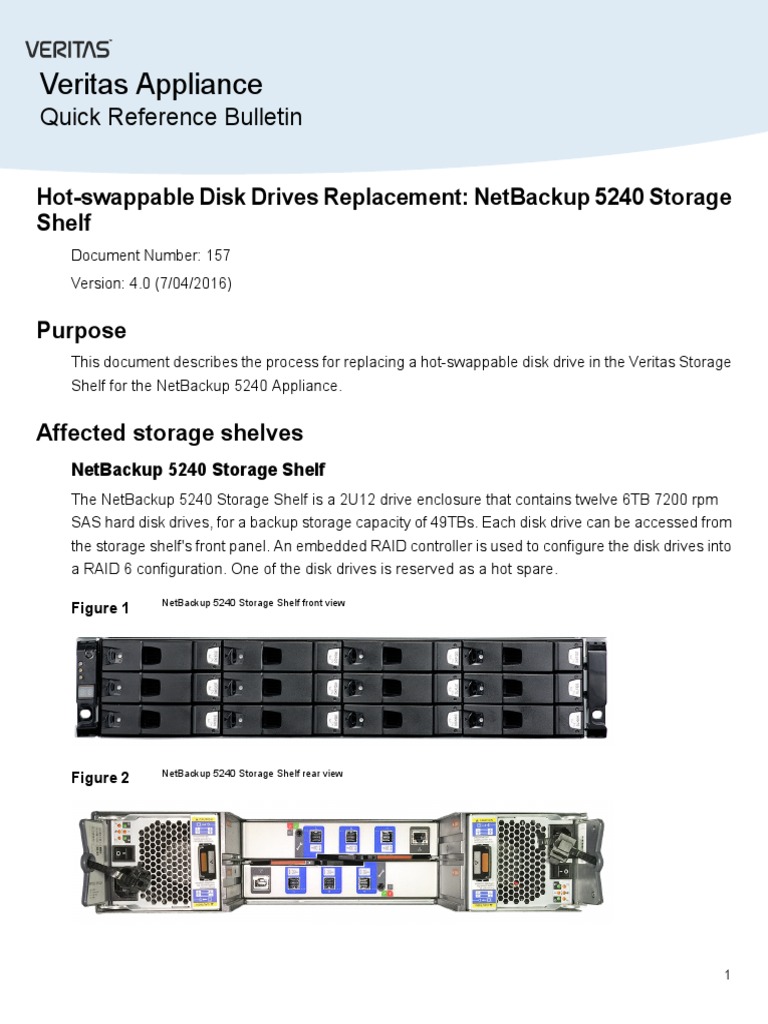 QRB 157 - Storage Shelf-Hot-swappable Disk Drive Replacement - NBA5240 - v4.0 - July-4-2016 ...