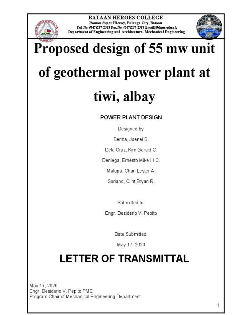 Design of 55 MW Geothermal Plant | PDF | Geothermal Energy | Power Station