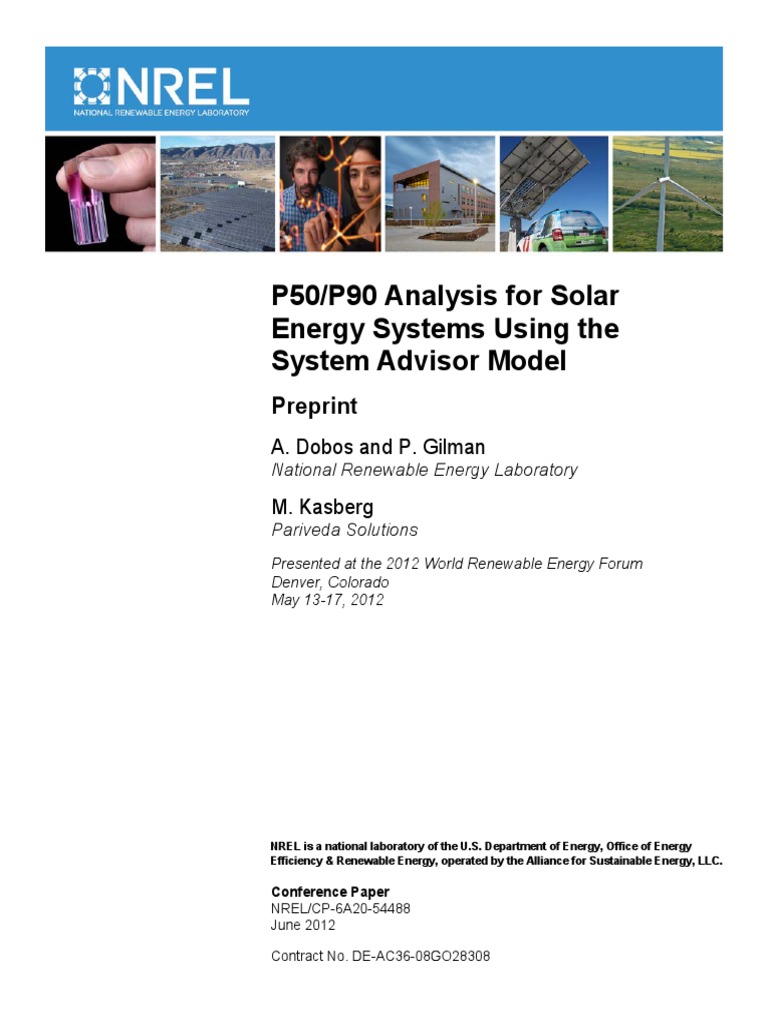 P50 P90 Analysis For Solar Energy Systems Using The System Advisor ...