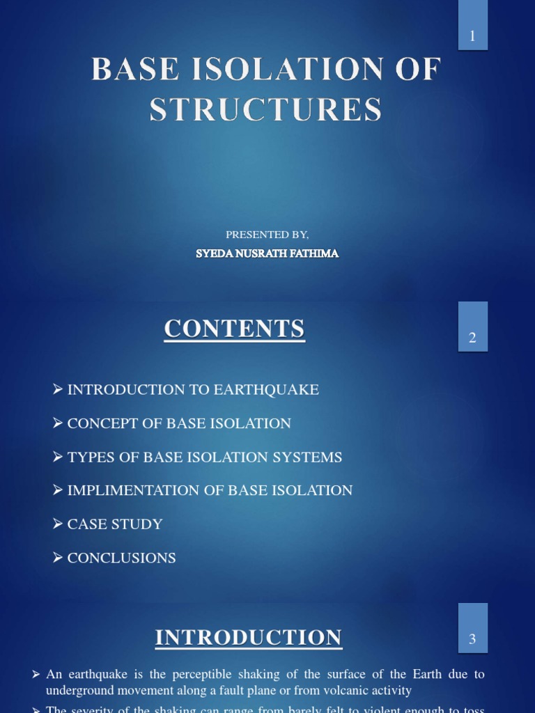 Base Isolation: An Effective Earthquake Protection Technique | PDF