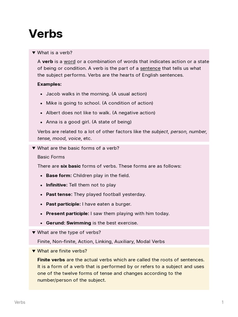 Verb Mood Types Examples Worksheet Pdf Performdigi What Are Verb Forms