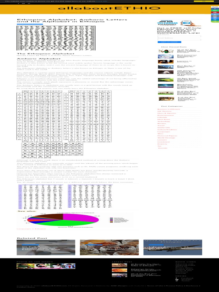 Ethiopian Alphabet - Amharic Letters and The Alphabet in Ethiopia ...