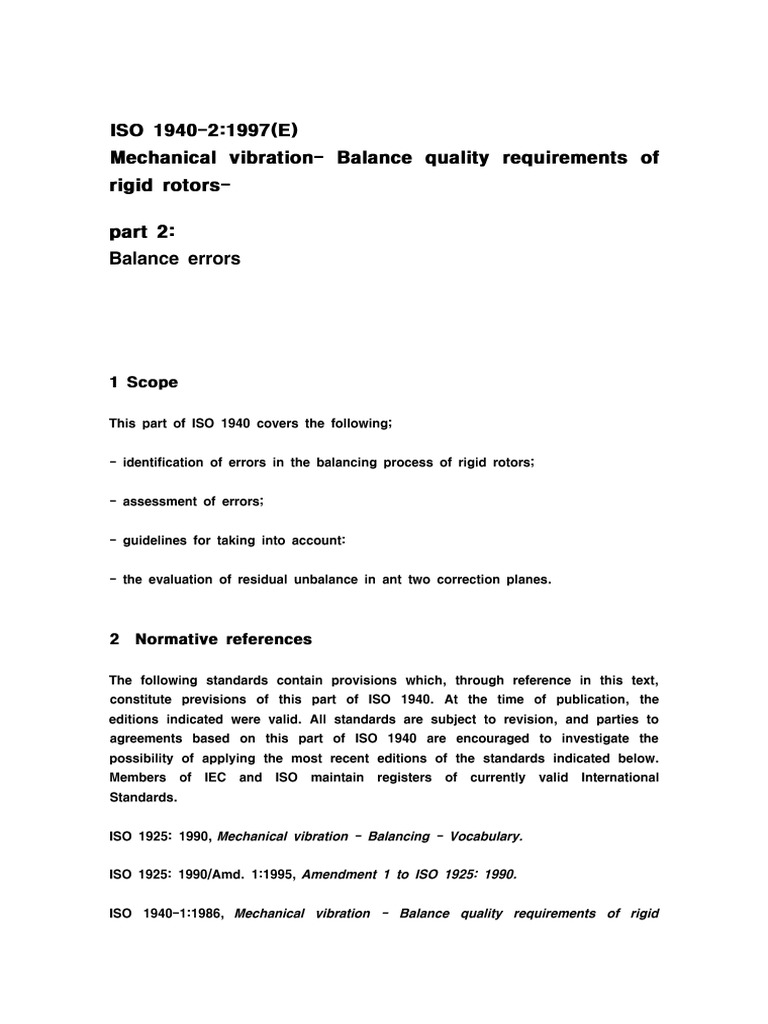 Norma ISO 1940-2 - 1997 | PDF