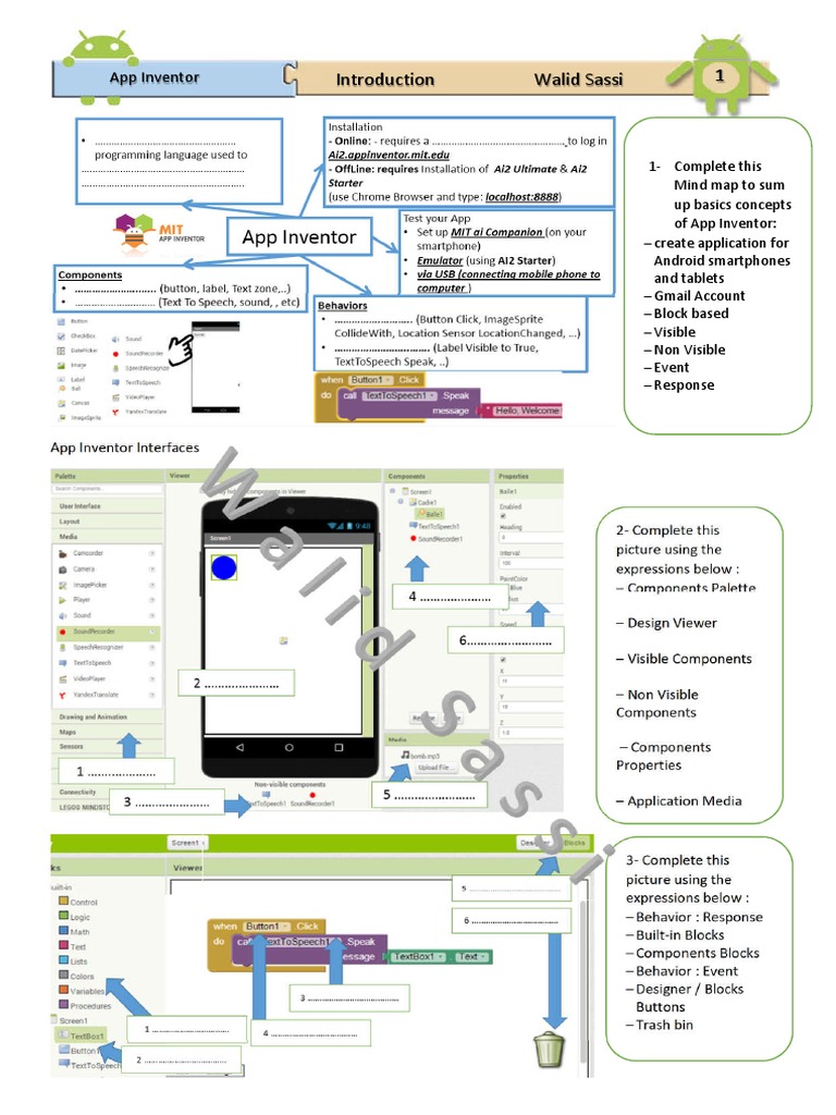 App Inventor Introduction and Interfaces PDF | PDF | Mobile App | Application Software