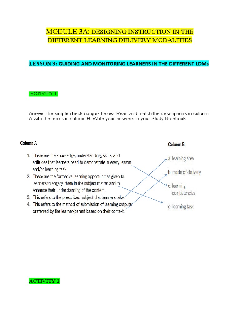 LDM Module 3a Lesson 3 Consolidated | PDF | Educational Psychology ...
