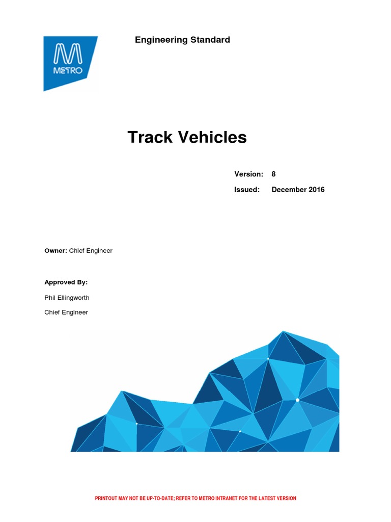 L1-CHE-STD-007 v8 - Track Vehicles | PDF | Vehicles | Rail Transport