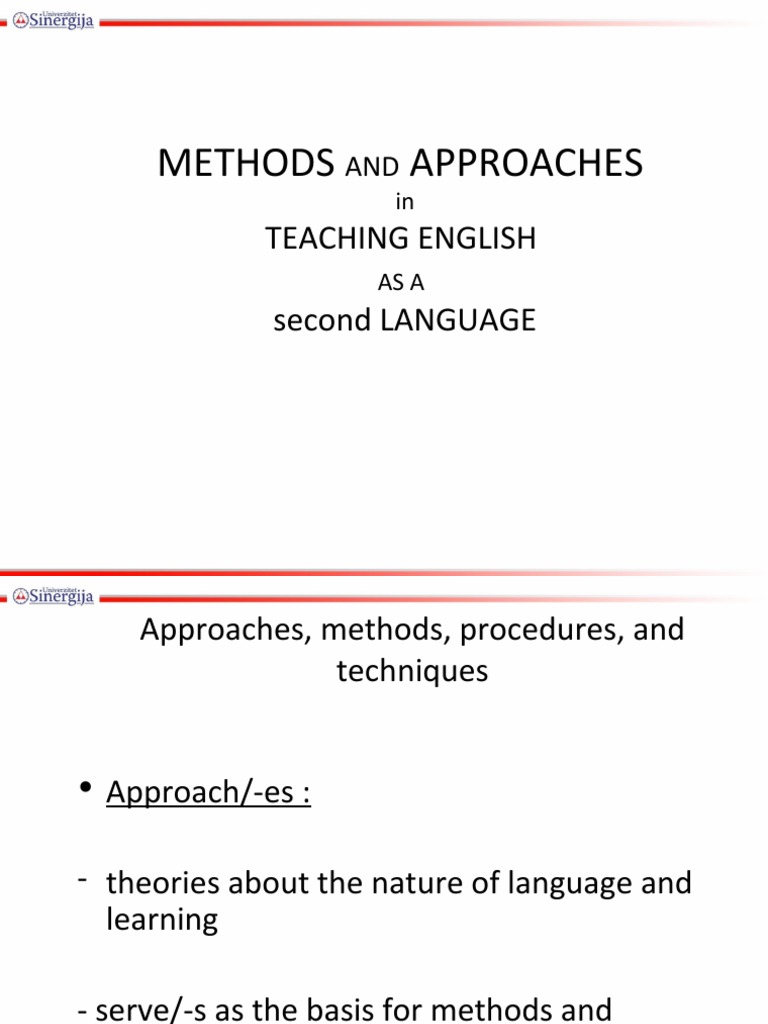 Teaching Approaches for English Language | PDF | Language Education ...