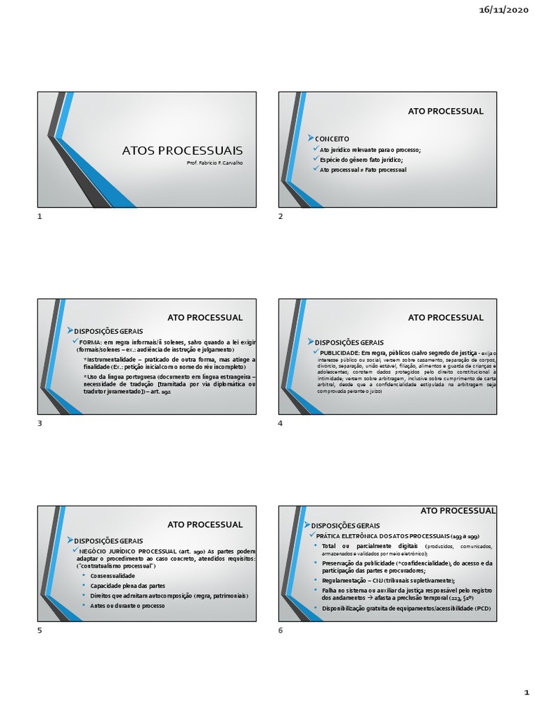 Conceito e Classificação dos Atos Processuais | PDF | Sentença ...