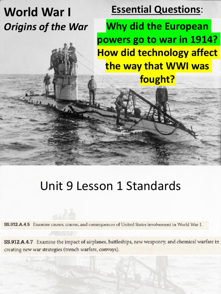 Unit 9 Lesson 1 PowerPoint | PDF | Allies Of World War I | Austria Hungary