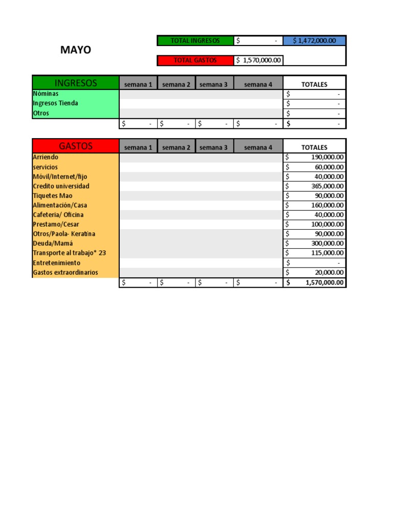 Plantilla Contabilidad Personal | PDF | Business