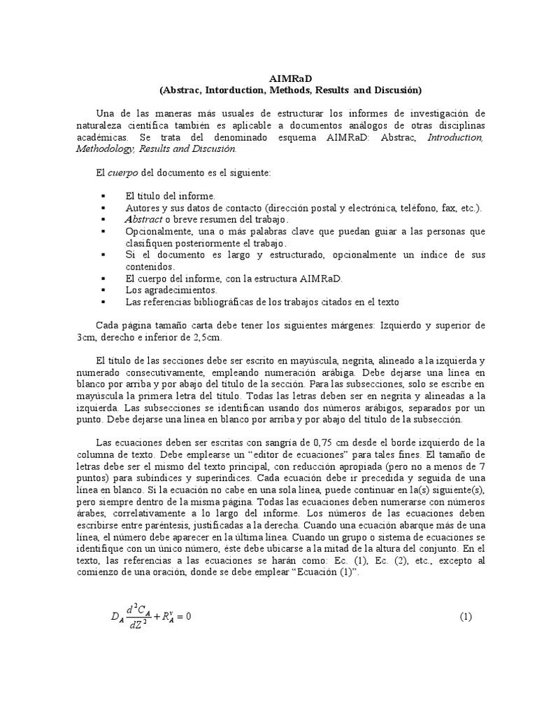 Estructura AIMRaD para Informes Científicos | PDF | Estadísticas | Encuesta