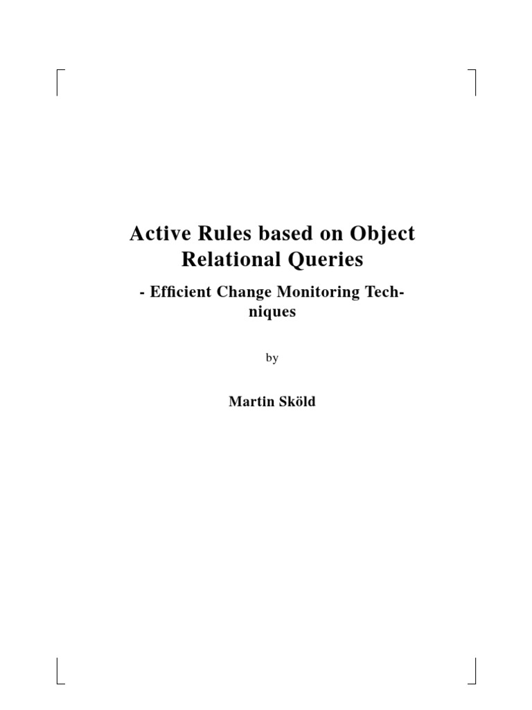 Active Rules Based On Object Relational Queries | PDF | Relational ... Active Rules Based On Object Relational Queries | PDF | Relational ...