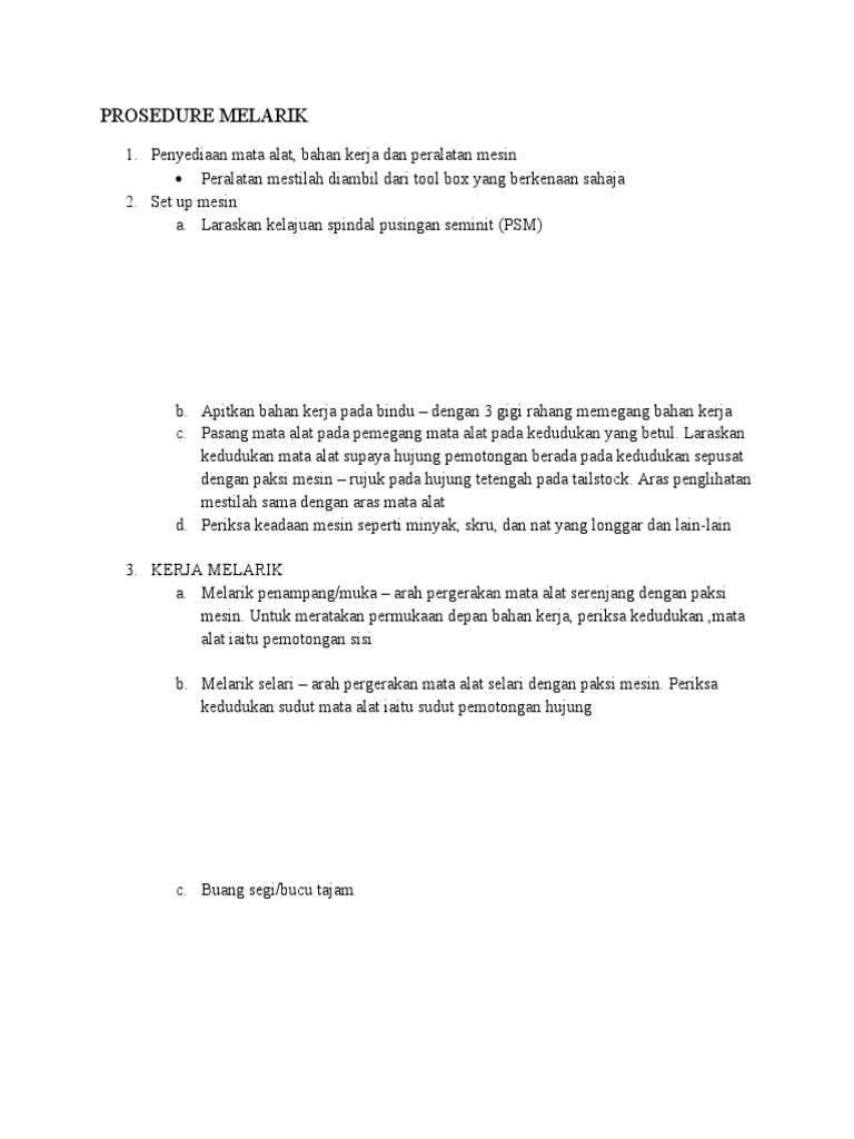 Prosedure Melarik | PDF