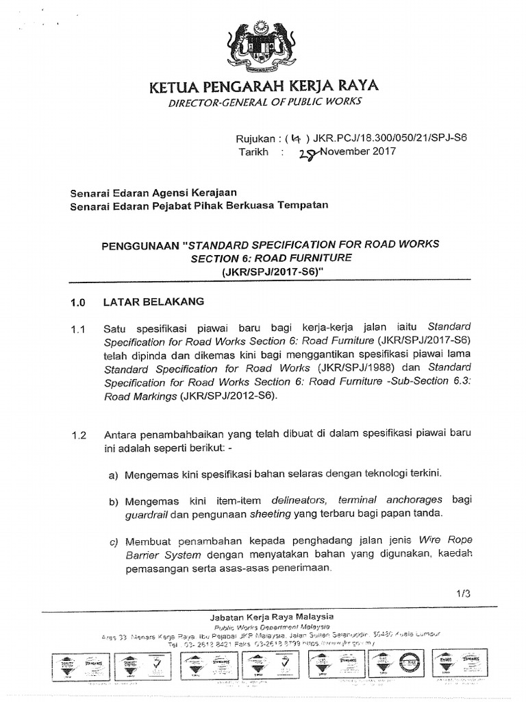 Penggunaan Standard Specification For Road Works | PDF