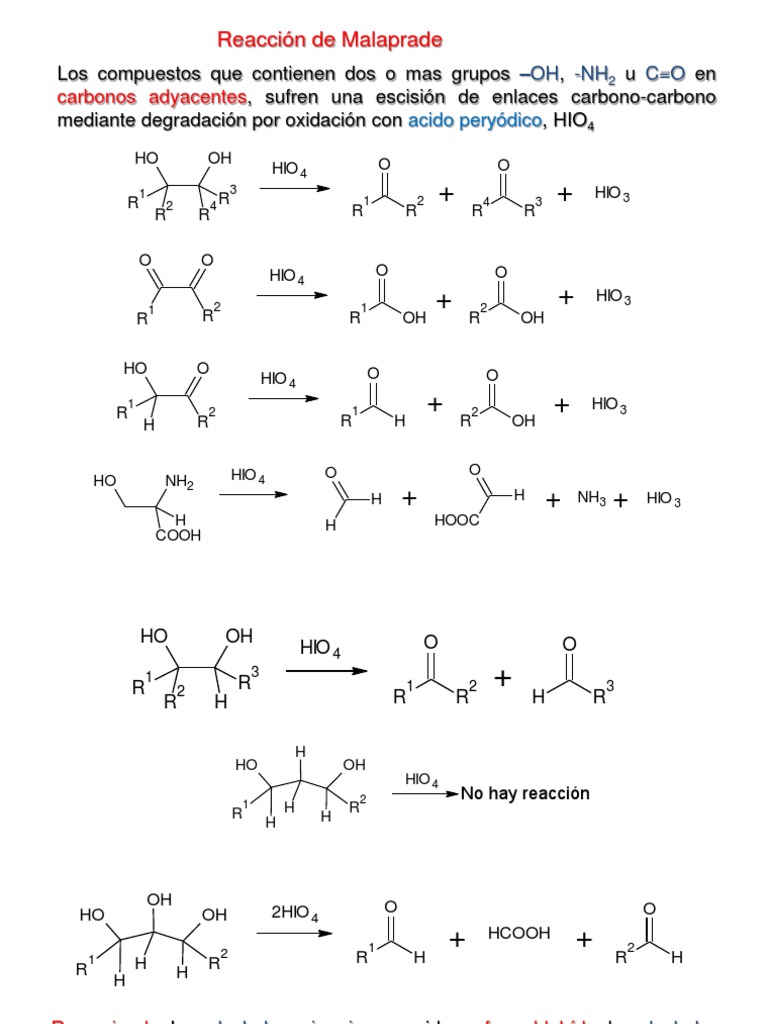 Reacción de Malaprade | PDF | Ácido carboxílico | Compuestos de hidrógeno