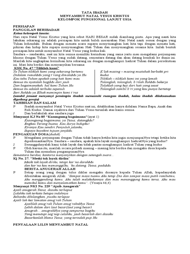 Doa Syafaat dalam Ibadah Natal | PDF