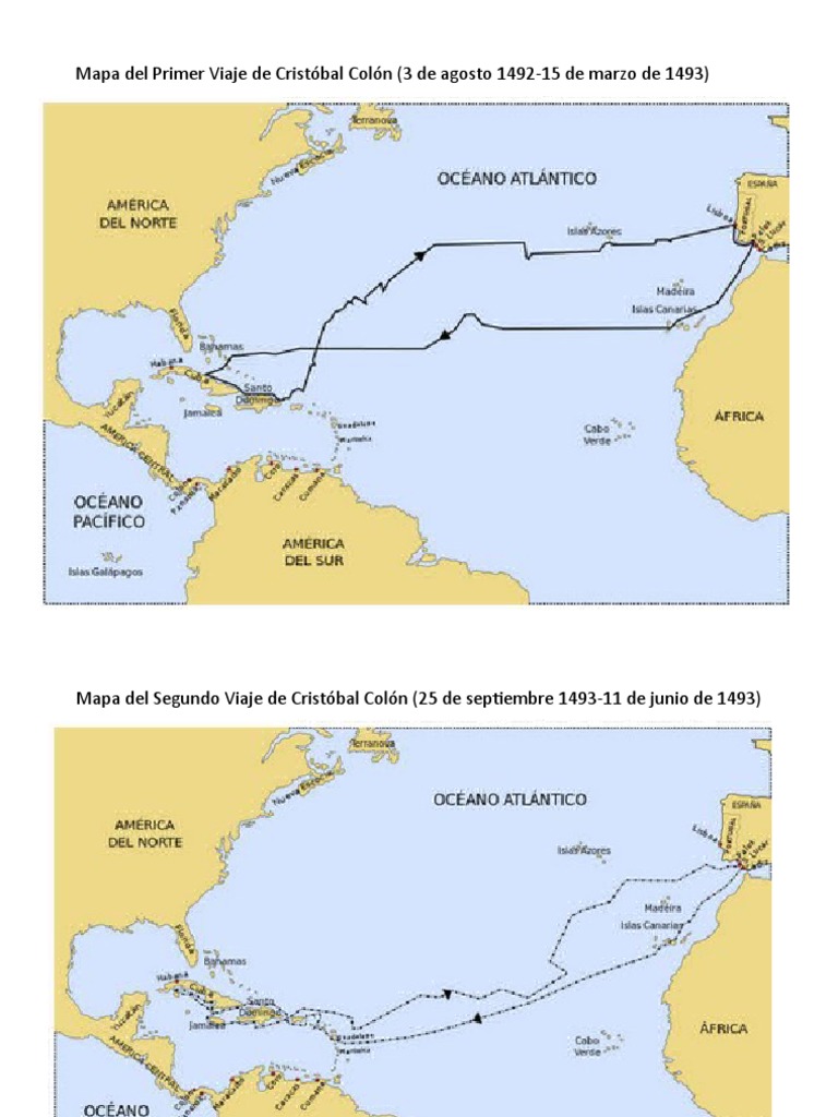 Mapa Del Primer Viaje de Cristóbal Colón | PDF