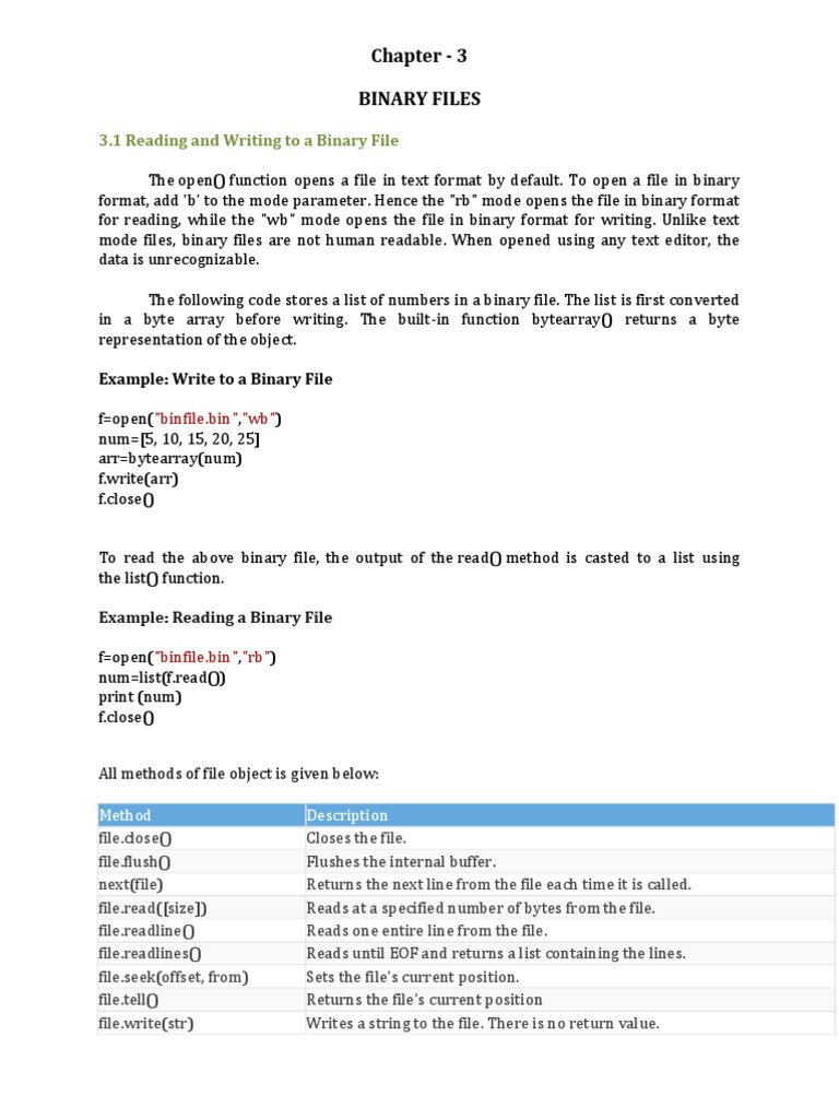 Exploring Binary Files and Serialization in Python | PDF | Computer File | Computer Data Storage