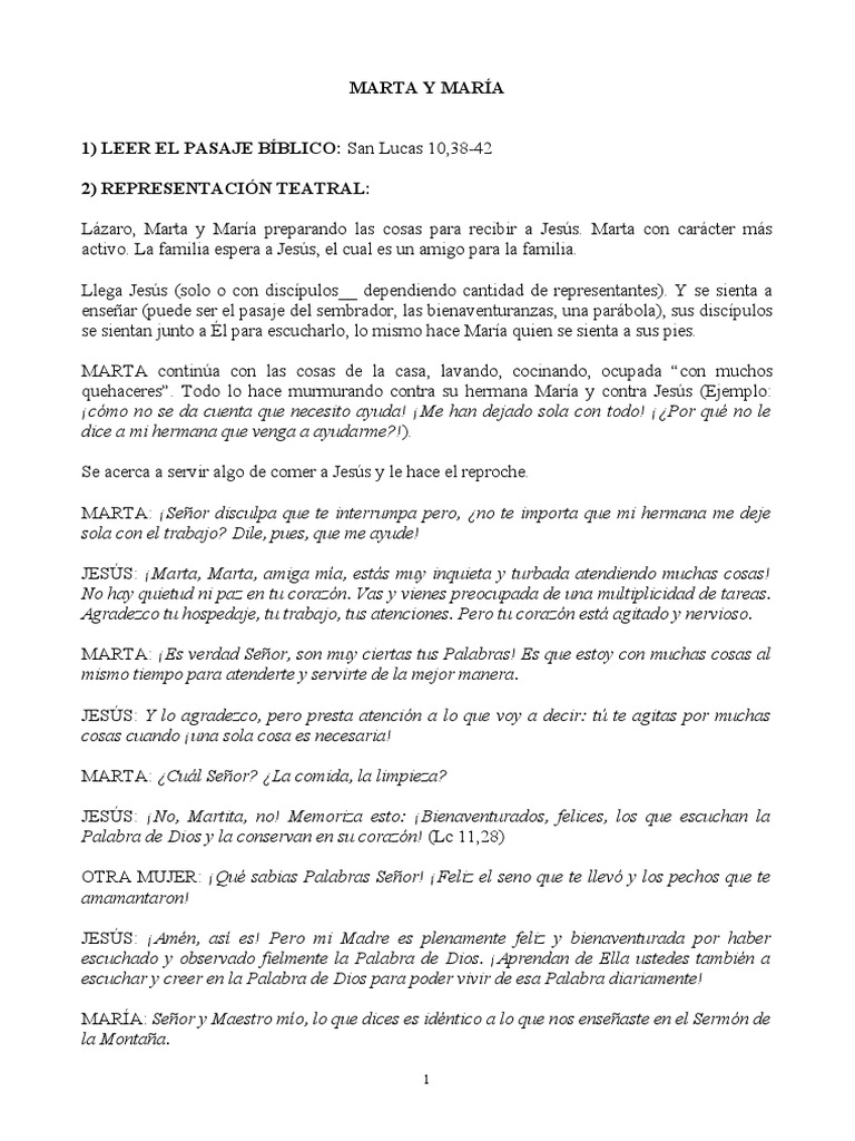 Marta y María | PDF | Biblia | María, madre de Jesús