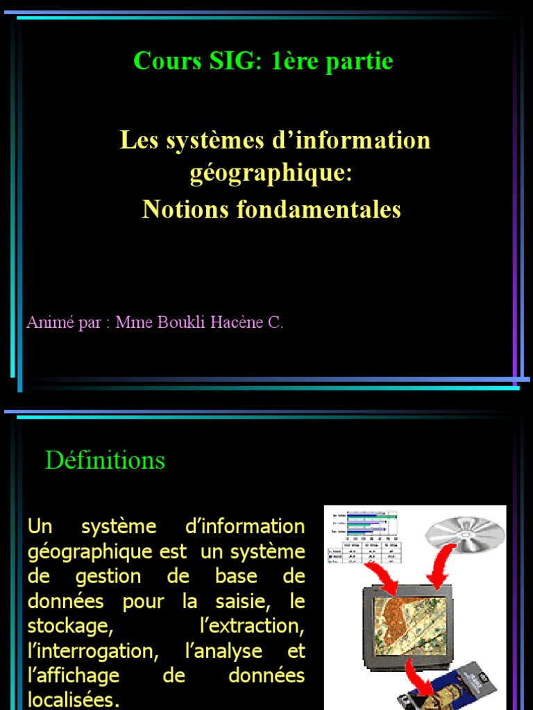 01 Cours SIG - L3 - Définitions Et Fonctionnalités | PDF | Système d ...